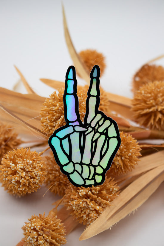Skeleton Peace Sign Sticker – Riley Funk Designs