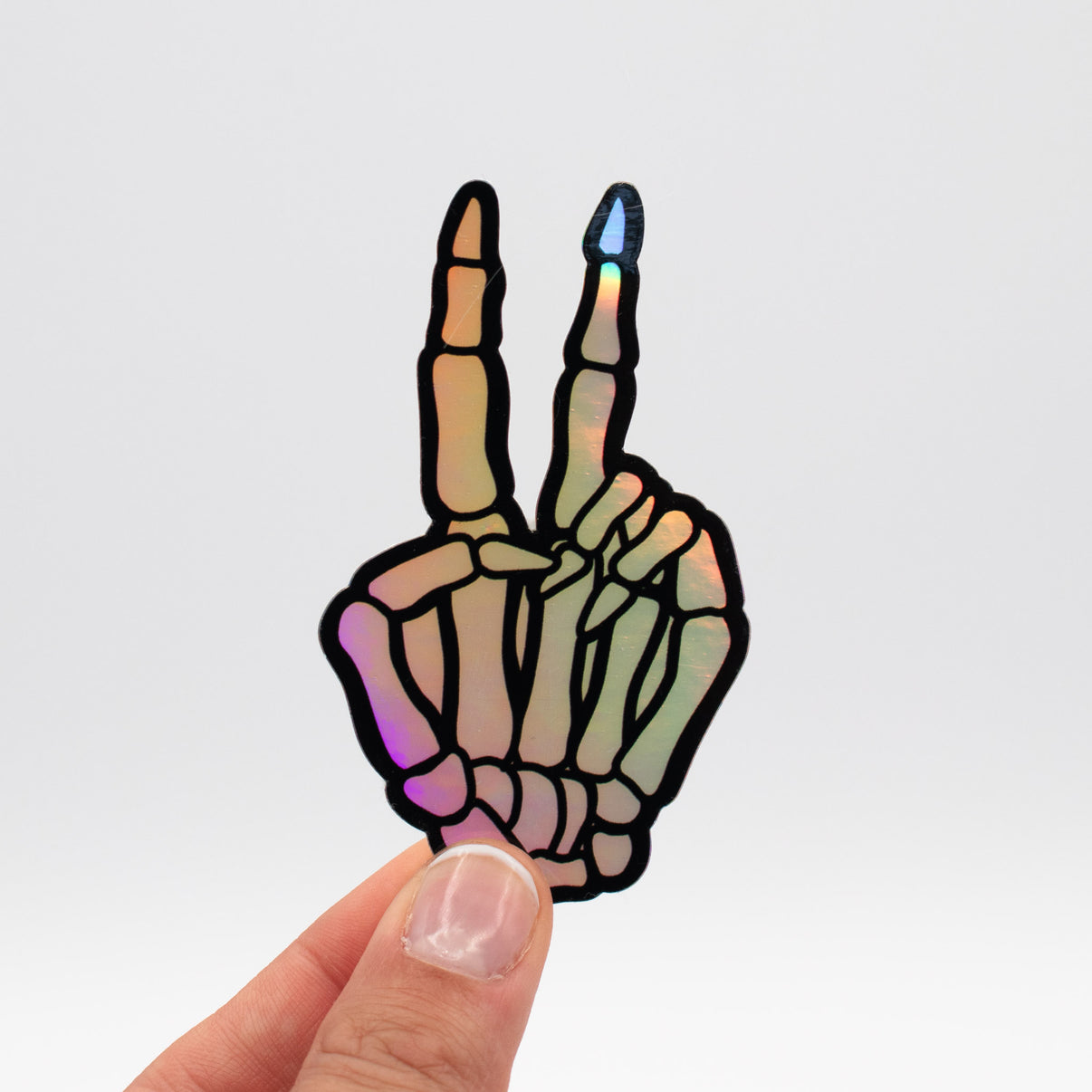 Skeleton Peace Sign Sticker – Riley Funk Designs