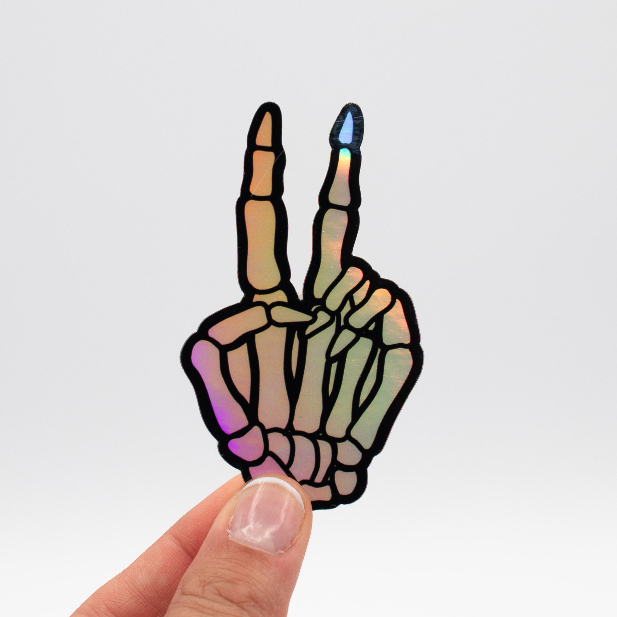 Skeleton Peace Sign Sticker – Riley Funk Designs