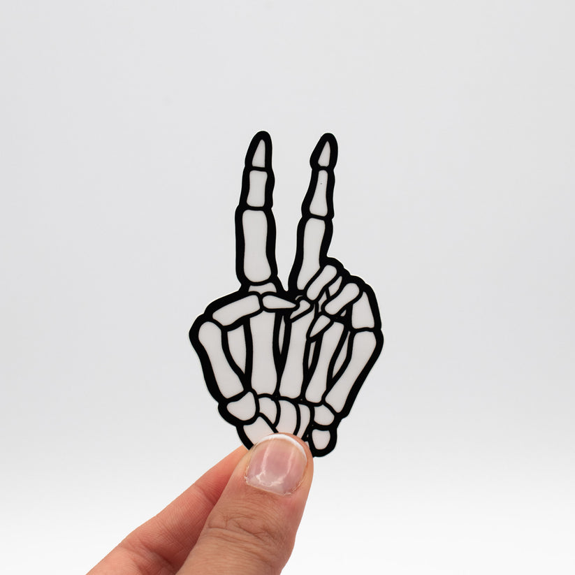 Skeleton Peace Sign Sticker – Riley Funk Designs